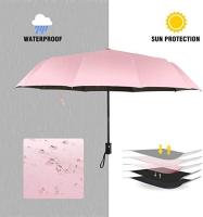 China Metal Shaft Pink Travel Umbrella for Women Sunshade Lightweight Automatic Opening for sale