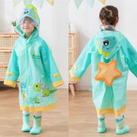 China Children's Raincoat Cartoon Reflective Stripe Raincoat Adults Printed Kids Rain Jacket for sale