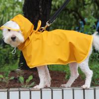 China Poncho Style Waterproof Reflective Dog Raincoat with Harness Opening and Poop Bag Pocket for sale