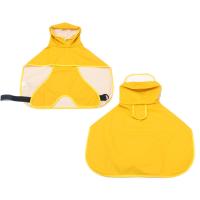 China Poncho Style Waterproof Reflective Dog Raincoat with Harness Opening and Poop Bag Pocket for sale