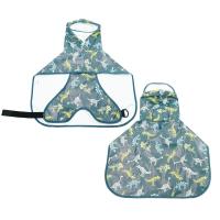China Poncho Style Waterproof Reflective Dog Raincoat with Harness Opening and Poop Bag Pocket for sale