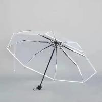 China Female Small Fresh Parasol Three-folding Umbrella 2023 Rainbow Transparent 21 Inches*8k for sale