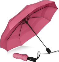 China 23 Inches*10k Rose Powder Color False Double Canopy Travel Umbrella for Easy Handling for sale