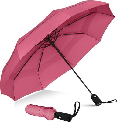 China 23 Inches*10k Rose Powder Color False Double Canopy Travel Umbrella for Easy Handling for sale