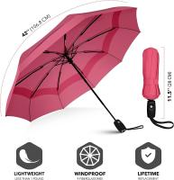 China 23 Inches*10k Rose Powder Color False Double Canopy Travel Umbrella for Easy Handling for sale