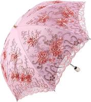 China Product Folding 3D Flower Embroidery UV Sun Fashion Umbrella for Wedding Ceremony for sale