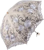 China Product Folding 3D Flower Embroidery UV Sun Fashion Umbrella for Wedding Ceremony for sale