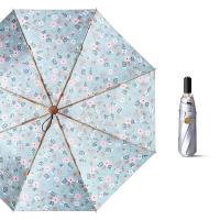 China Product Advertising Umbrella Item Color Glue Umbrella 3 Folding Silver Titanium UV Protection for sale