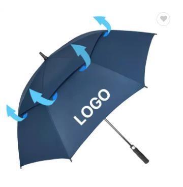 China Control Semi-automatic All in 1 Function Custom Logo Golf Umbrella with Large Canopy for sale