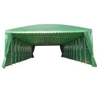 China Galvanized Steel Frame Push and Pull Folding Garage Carport for Waterproof Car Wash for sale