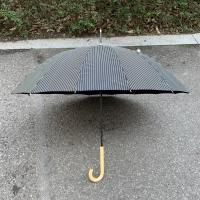 China Japanese and Korean Style Striped Cloth Wooden Hook Handle Umbrella Auto Open Feature for sale