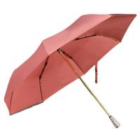 China Manual Control Diamond Insert Handle 3 Fold Umbrella Unique Rain Umbrellas for Women for sale