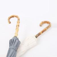 China Customized Logo 16 Ribs Bamboo Handle Long Umbrella for Advertising and Art Printing for sale