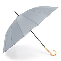 China Customized Logo 16 Ribs Bamboo Handle Long Umbrella for Advertising and Art Printing for sale