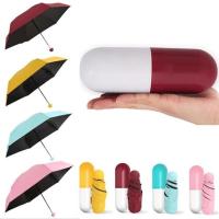 China Polyester Mini 5 Fold Anti UV Pill Black Coated Umbrella Rain Pocket Foldable Umbrellas for sale