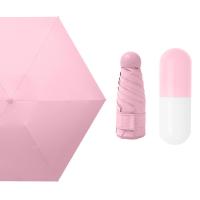 China Polyester Mini 5 Fold Anti UV Pill Black Coated Umbrella Rain Pocket Foldable Umbrellas for sale