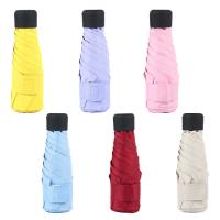 China Business Gifts Popular Telescopic Black Umbrella with Steel Shaft 5 Fold Mini UV Pocket for sale