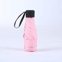China Business Gifts Popular Telescopic Black Umbrella with Steel Shaft 5 Fold Mini UV Pocket for sale