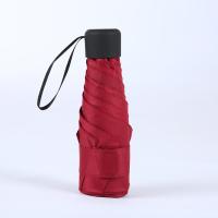 China Business Gifts Popular Telescopic Black Umbrella with Steel Shaft 5 Fold Mini UV Pocket for sale