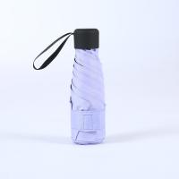 China Business Gifts Popular Telescopic Black Umbrella with Steel Shaft 5 Fold Mini UV Pocket for sale