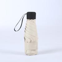 China Business Gifts Popular Telescopic Black Umbrella with Steel Shaft 5 Fold Mini UV Pocket for sale