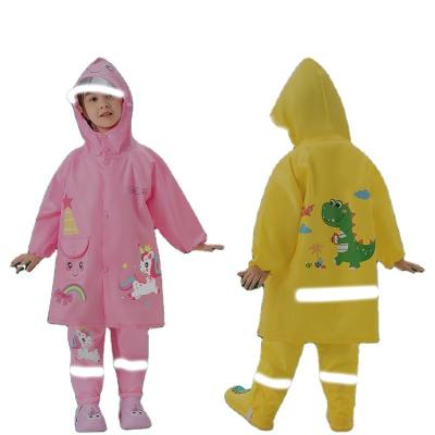 China Cartoon Children's Raincoat Oxford Material Customized Color Cute Baby Dinosaur Design for sale