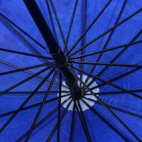China 16-Bone Wind-Resistant Straight Pole Bent Handle Umbrella All in 1 for Rain and Shine for sale