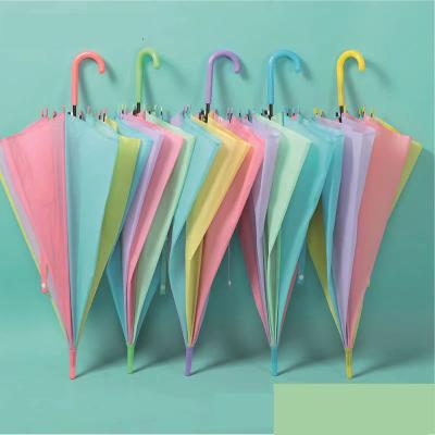China Plastic Shaft Transparent Advertising Umbrella with All in 1 Function and Printing for sale