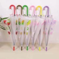 China Plastic Shaft Transparent Advertising Umbrella with All in 1 Function and Printing for sale
