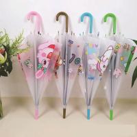 China Plastic Shaft Transparent Advertising Umbrella with All in 1 Function and Printing for sale