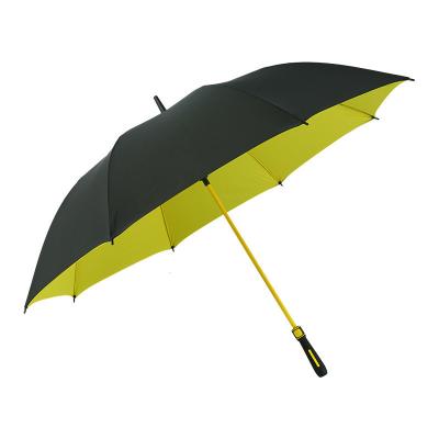 China 30 Inch Fiber Straight Double Golf Umbrella with Semi-automatic Control and Color Handle for sale