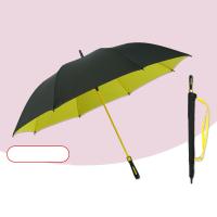 China 30 Inch Fiber Straight Double Golf Umbrella with Semi-automatic Control and Color Handle for sale