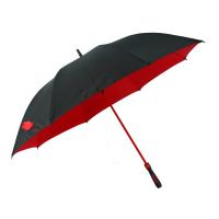 China 30 Inch Fiber Straight Double Golf Umbrella with Semi-automatic Control and Color Handle for sale