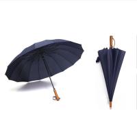 China Special Handle Wood 16 Bone Golf Long Handle Umbrella for Men's Business Advertising Gift Set for sale