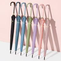 China Minimalism Style Leather Handle 16 Bone Double Weather Umbrella for Advertising Gift for sale