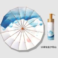 China 190T Pongee Three Fold Manual Sun Umbrella for UV Protection and Printing Advertising Logo for sale