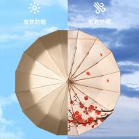 China 190T Pongee Three Fold Manual Sun Umbrella for UV Protection and Printing Advertising Logo for sale