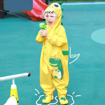 China Kindergarten Baby Rain Gear featuring Cartoon Dinosaur Print for Outdoor Activities for sale