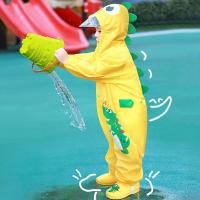 China Kindergarten Baby Rain Gear featuring Cartoon Dinosaur Print for Outdoor Activities for sale