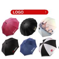 China Gift Automatic Advertising Umbrella with Straight Handle and Pongee Panel Material for sale