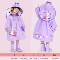 China Polyester Taffeta Children's Raincoat Cartoon Print for Girls' Outdoor Adventures for sale