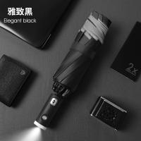 China Business Gift Three-folding Umbrella with LED Light and Fully Automatic Function for sale