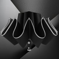 China Business Gift Three-folding Umbrella with LED Light and Fully Automatic Function for sale