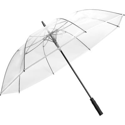 China Metal Frame Automatic Long Handle POE Umbrella for Clear and Transparent Rain Coverage for sale