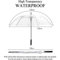 China Metal Frame Automatic Long Handle POE Umbrella for Clear and Transparent Rain Coverage for sale