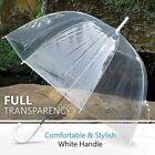 China Metal Ribs Transparent Rain Umbrella with Apollo Design and Customized Logo Printing for sale