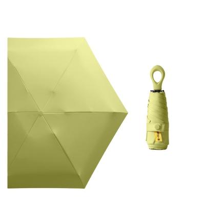 China 6 Fold Capsule Sun Umbrella Mini Compact Portable UV Protection Female Folding Umbrella for sale