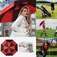China Customized Logo 8-Bone Automatic Double-Layer Golf Men's Umbrella for Stormy Days for sale