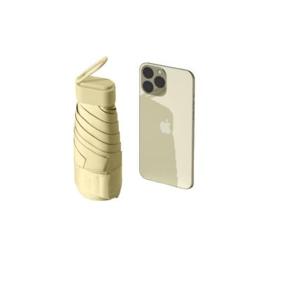 China Ultra Small Mini Sun Umbrella with Golden Coated Plastic Handle 88cm Open Diameter for sale