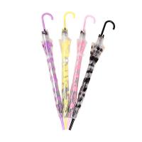 China Creative Transparent Umbrella Plastic Handle Straight Pole Automatic Advertising Gift for sale